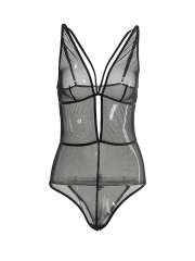 Buy Wholesale Women Transparent Mesh Teddy Bandage Bodysuit Lingerie ...